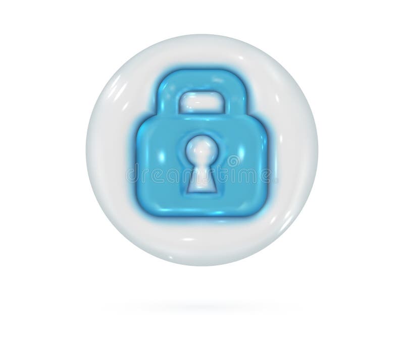3d Glossy Lock in Realistic Style. Stock Vector - Illustration of ...