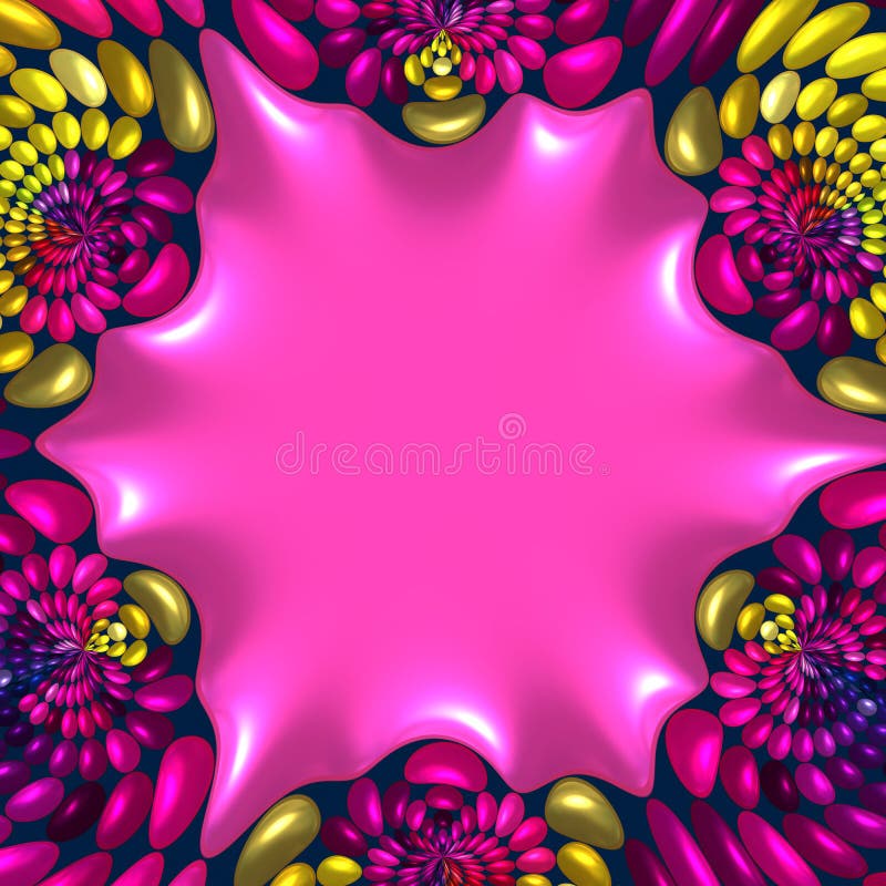 3d Glossy Pink and Yellow Abstract Background Frame Design Stock ...