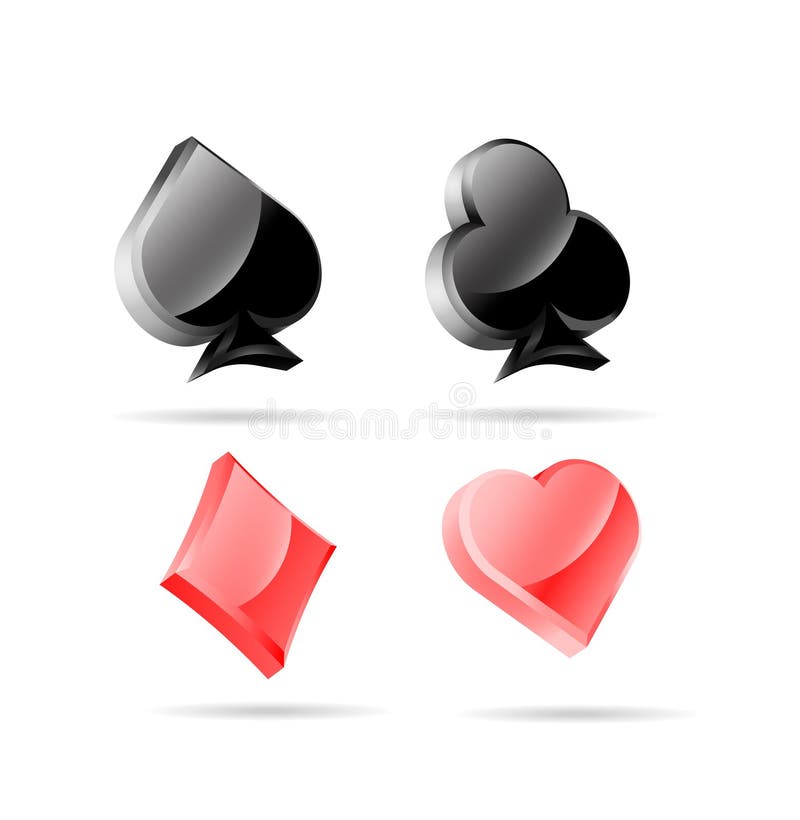 3d Glossy Playing Card Symbols Stock Vector - Illustration of luck ...