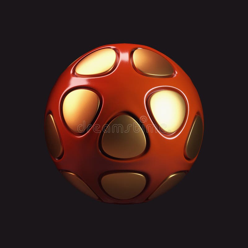3D Glossy Red Plastic Sphere Stock Illustration - Illustration of metal ...
