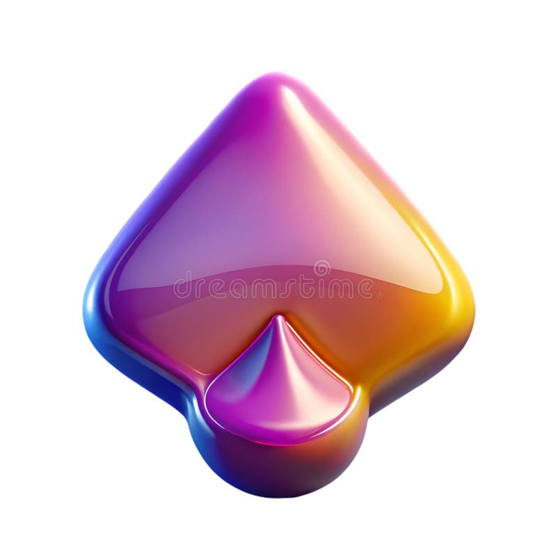 3D Glossy Spade Icon stock illustration. Illustration of glossy - 370146649