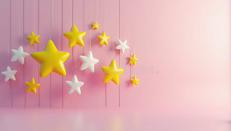 A 3D Glossy Star Icon with Colorful Interlinked Chain Symbols Floating ...