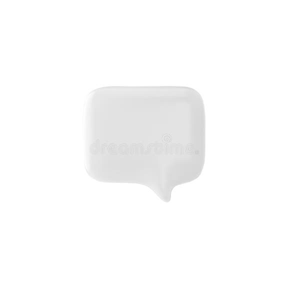 3D Glossy White Empty Speech Bubble, Dialogue Square Cloud, Chat ...