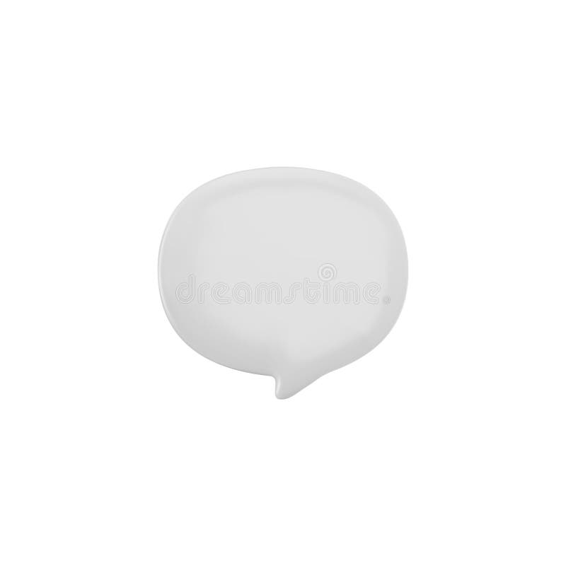 3D Glossy White Empty Speech Bubble, Vector Render Rounded Shape Text ...