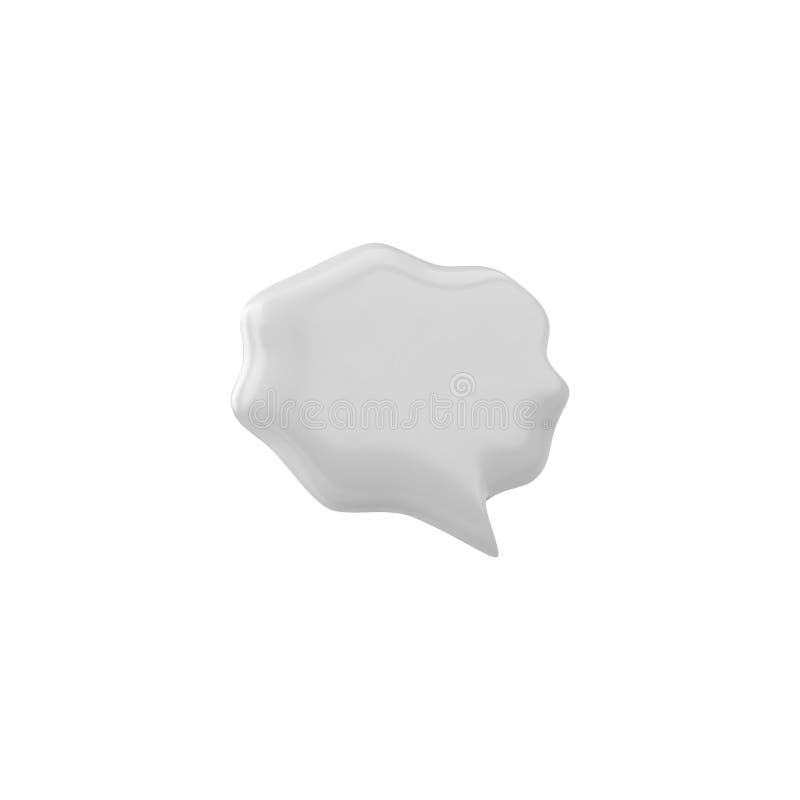 3D Glossy White Empty Speech Bubble with Wavy Edge, Vector Render Text ...