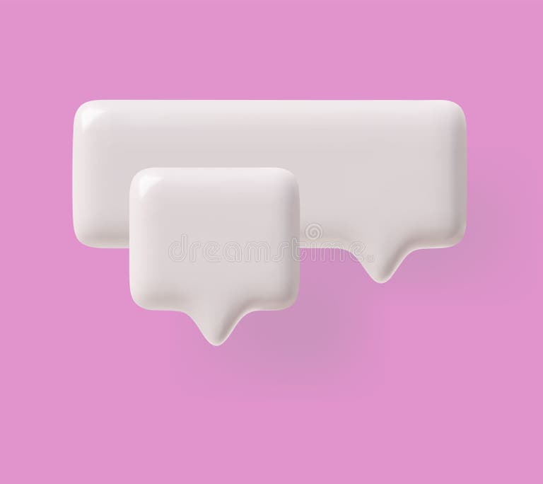 3D Glossy White Empty Speech Bubbles, Vector Volume Rectangle and ...