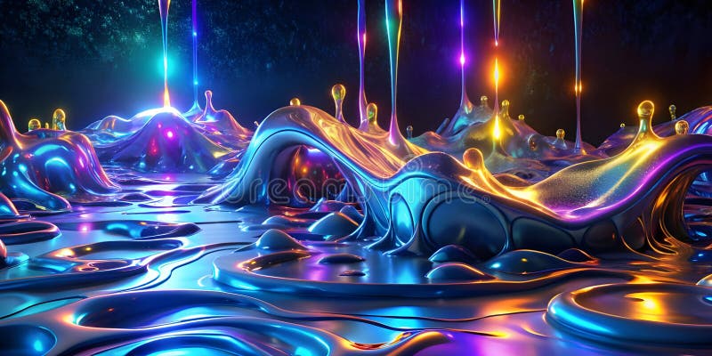 3d Glow Liquid and Fluid Background Stock Illustration - Illustration ...