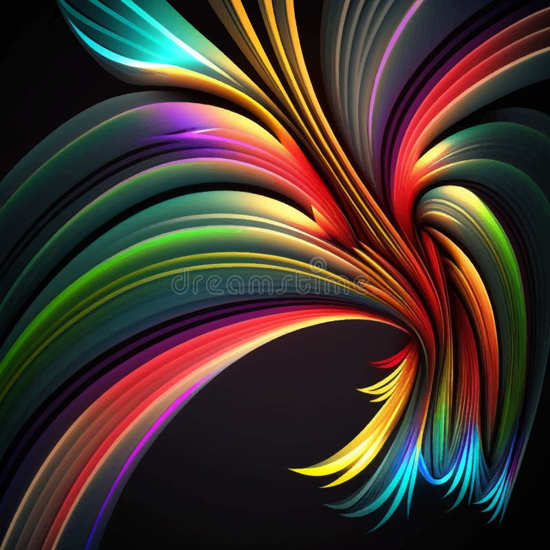 3d Glowing Dynamic Abstract Vector Pattern with Vibrant Curved Gradient ...