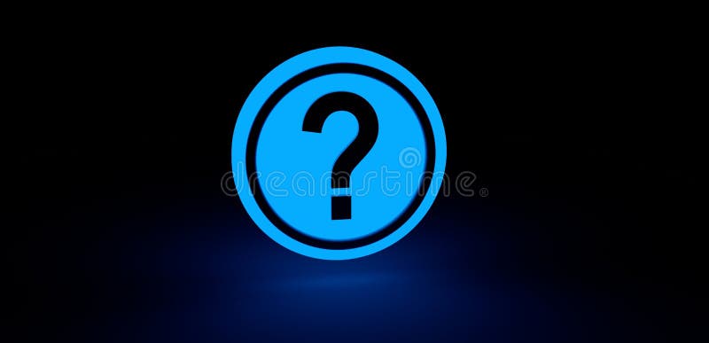 3D glowing blue help icon stock illustration. Illustration of bleu ...