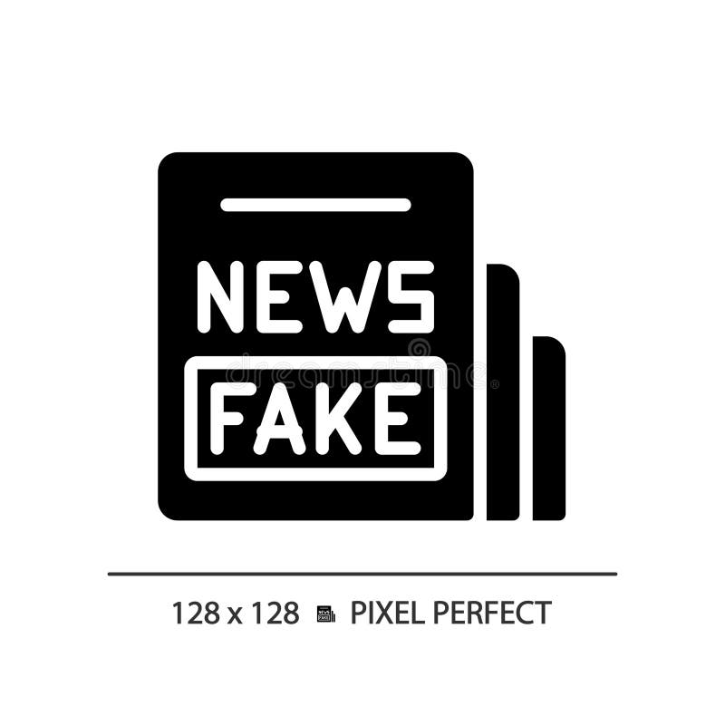 2D Glyph Style Fake News Solid Icon Stock Vector - Illustration of ...