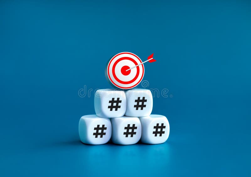 3d Goal Target Icon on Top of White Cube Block Stack Pyramid Shape with ...