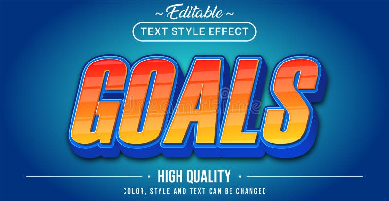 3D Goals Text Effect - Editable Text Effect Stock Vector - Illustration ...