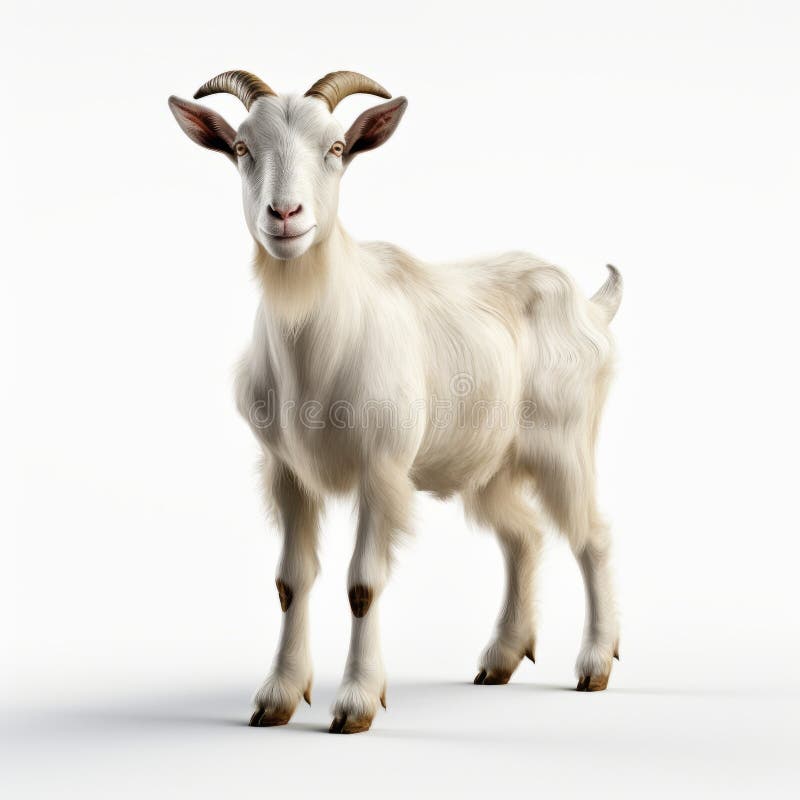 Stylish 3d Goat Model in Cel Shaded Style for White Background Stock ...