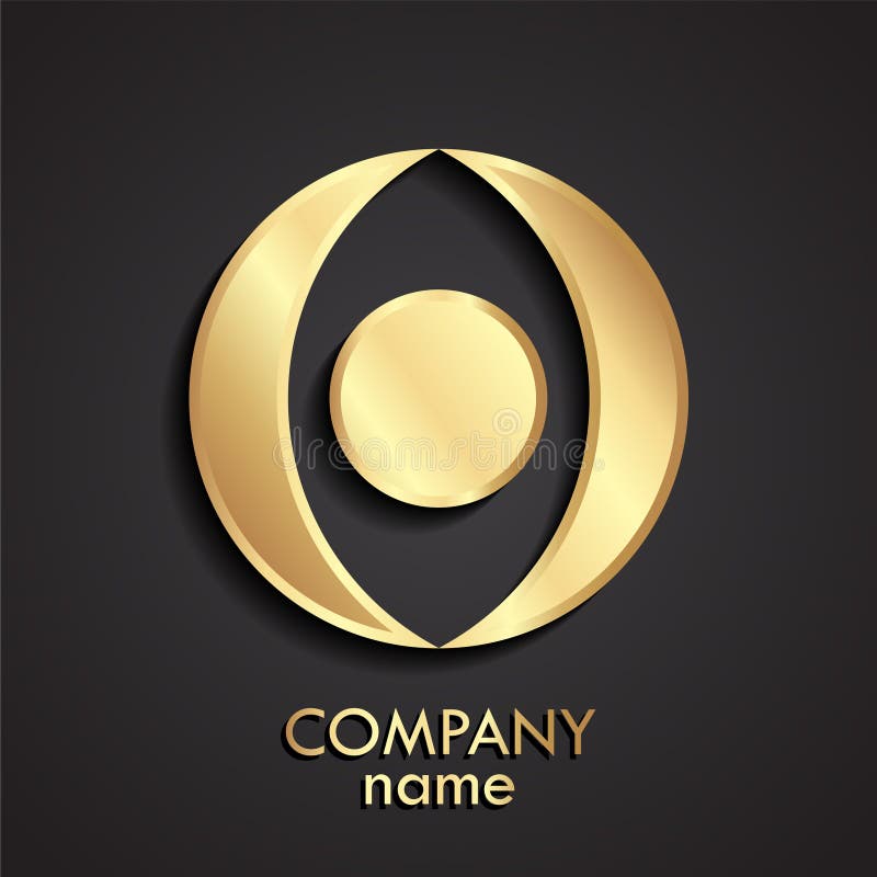 3d Gold Abstract Circle Decorative Logo Design Stock Vector ...