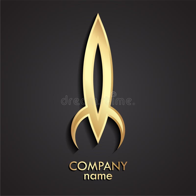 3d Gold Abstract Logo Design Vector Illustration Stock Vector ...