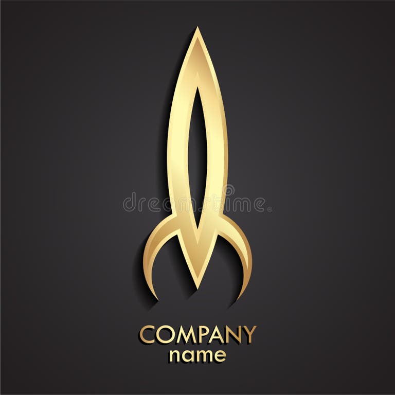 3d Gold Abstract Logo Design Vector Illustration Stock Vector ...