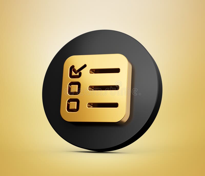 3d Gold Checklist Icon Clipboard Project Management Concept 3d ... 3d Gold Checklist Icon Clipboard Project Management Concept 3d ...