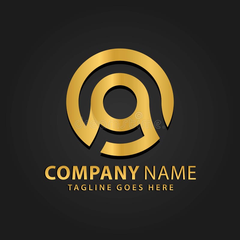 3D Gold Circle Modern Company Abstract Logos Design Vector Illustration ...