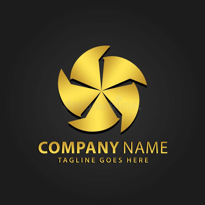 3D Gold Circle Round Abstract Logos Design Vector Illustration Stock ...