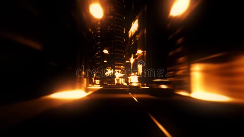 City Night 3d Animation Loop Stock Video - Video of dynamic, electro ...