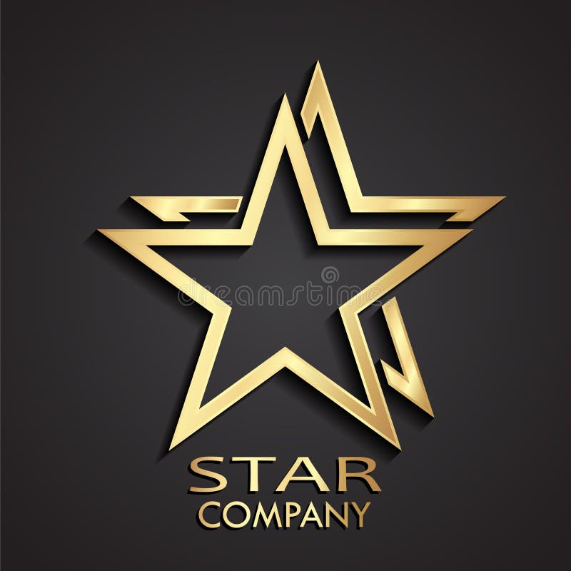 3d Gold Double Star Modern Logo Stock Vector - Illustration of holiday ...
