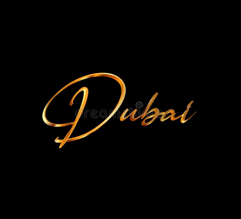 3d gold dubai text stock vector. Illustration of yellow - 276509326