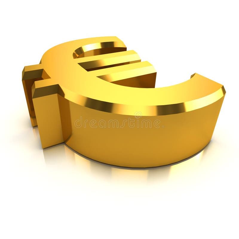 3d Gold Euro Currency Symbol Stock Illustration - Illustration of euro ...