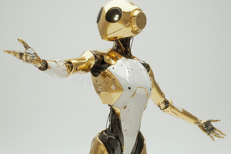 A 3D Gold Figure in a Production Pose, Sleek and Technical, Design ...