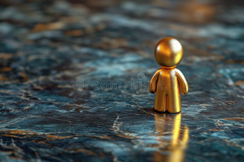 A 3D Gold Figure in a Production Pose, Sleek and Technical, Design ...