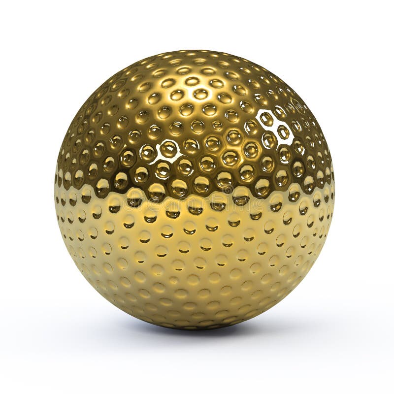 3d Gold golf ball stock illustration. Illustration of sport - 45816836