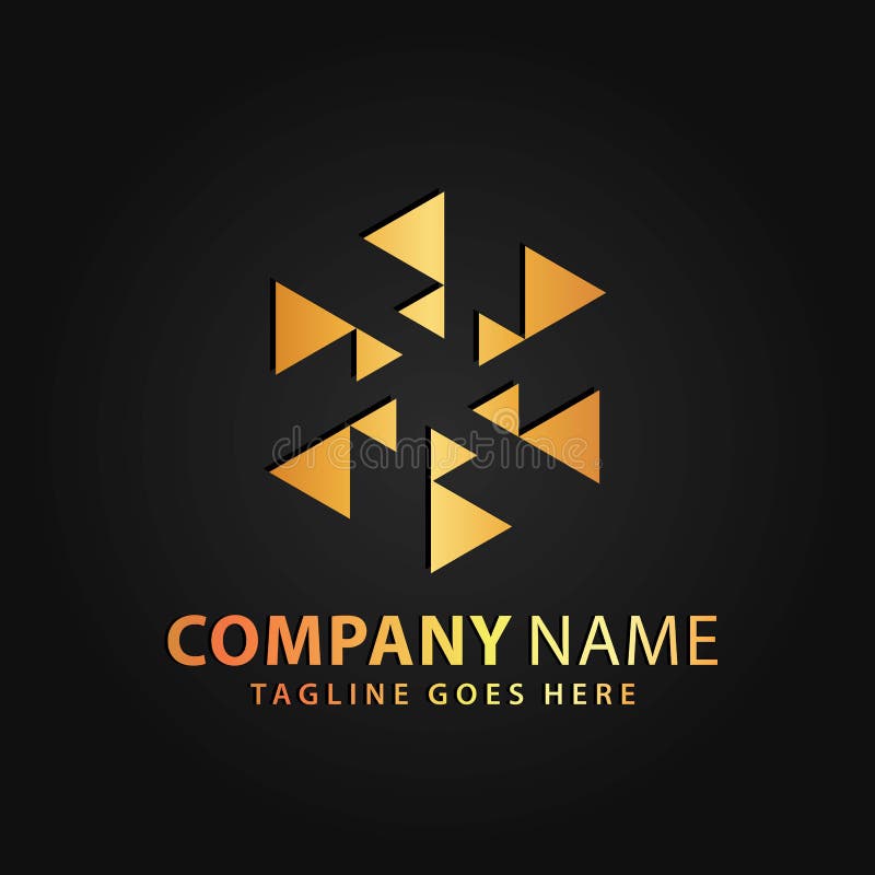 3D Gold Hexagon Company Logos Design Vector Illustration Template Icon ...
