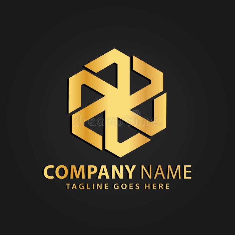 3D Gold Hexagon Spinning Company Modern Logos Design Vector ...