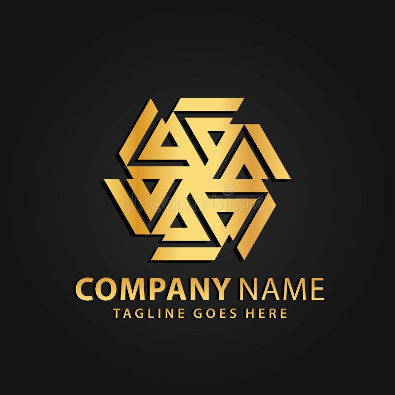 3D Gold Hexagonal Abstract Modern Company Logos Design Vector ...