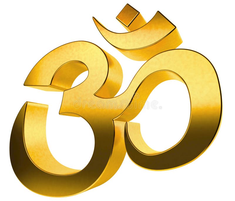 3D gold hindu sign stock illustration. Illustration of india - 33582237