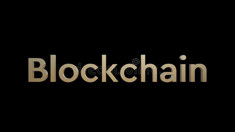 3D Gold Letter Blockchain Isolate Black Background Stock Illustration ...