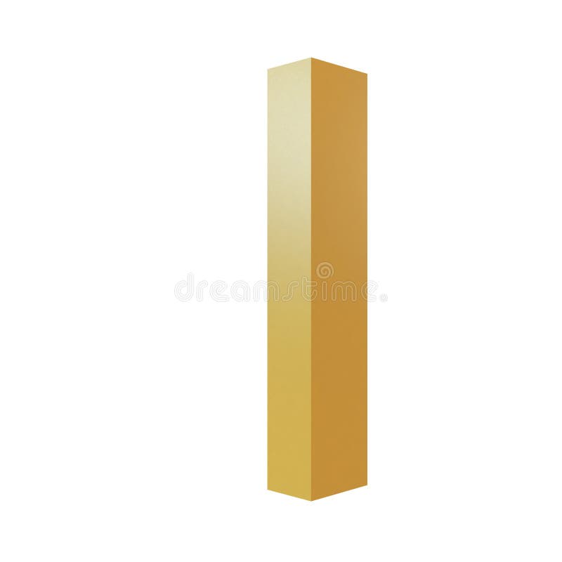 3D Gold Letter I stock illustration. Illustration of artistic - 84562218