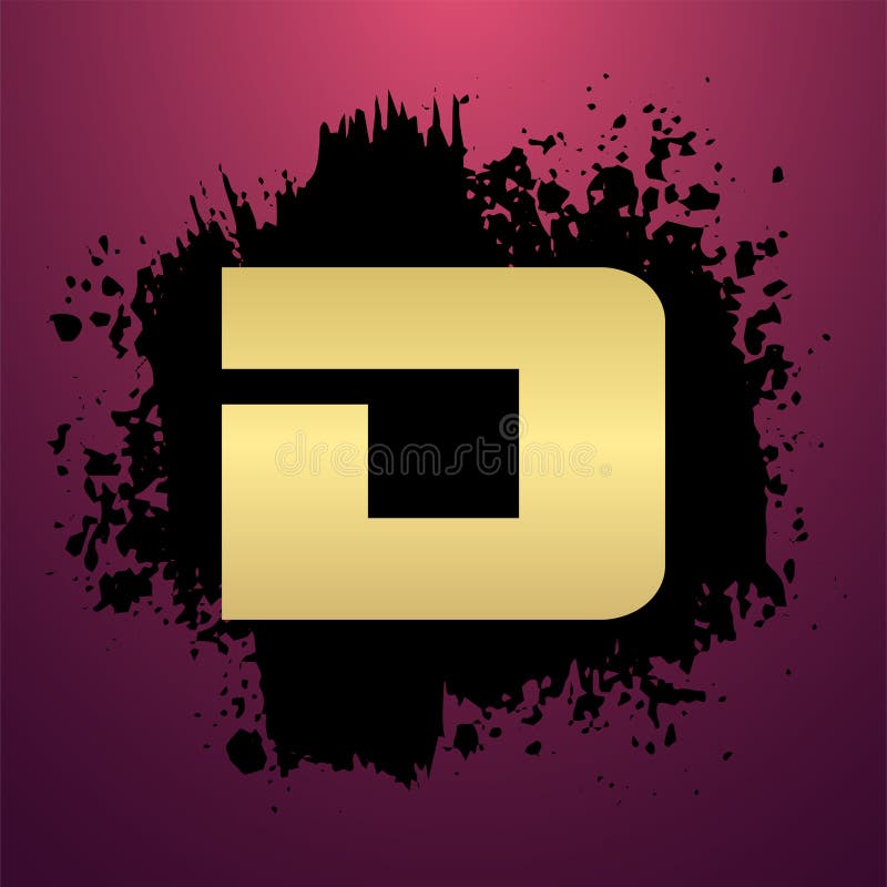 D Gold Letter Logo Design with Simple Style Stock Vector - Illustration ...