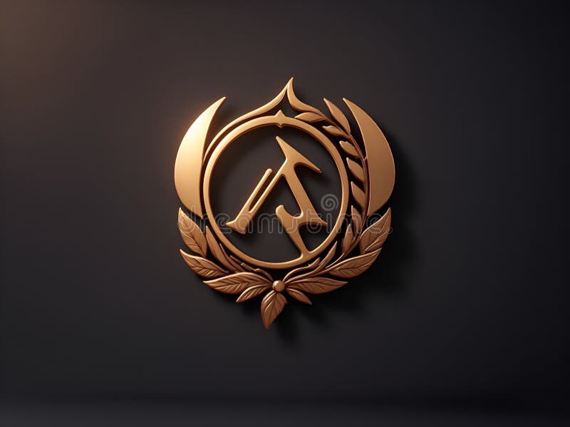 3d gold logo mockup stock illustration. Illustration of company - 316161302