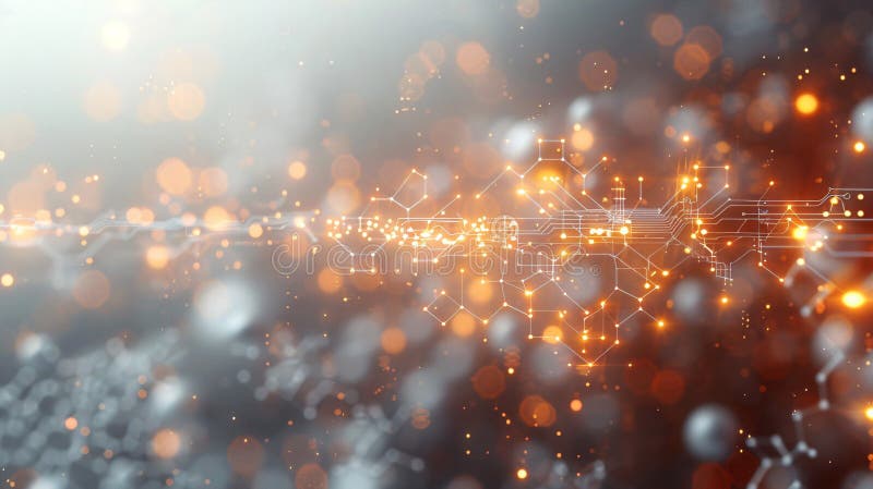 3D Gold Molecule Structure on Soft White Background Stock Image - Image ...