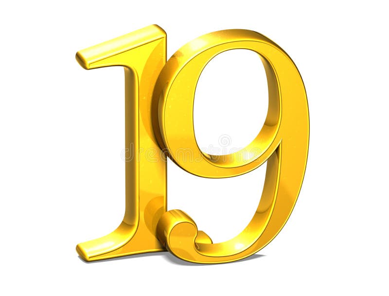 19 Nineteen Gold Golden Number Numeral Digit Logo Icon Design Stock ...