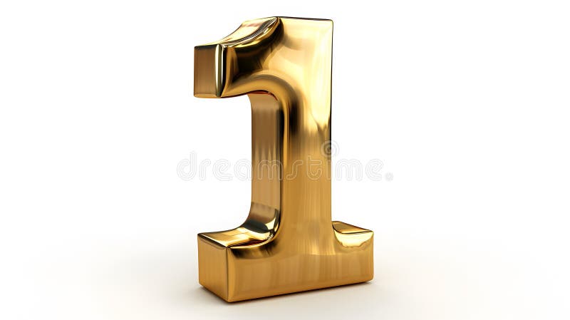 3D Gold Number 1 Isolated on White Background. this is AI Generative ...