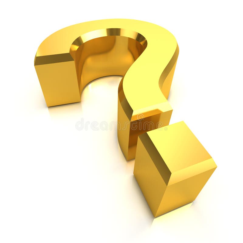 3d Gold question mark stock illustration. Illustration of gold - 44663273