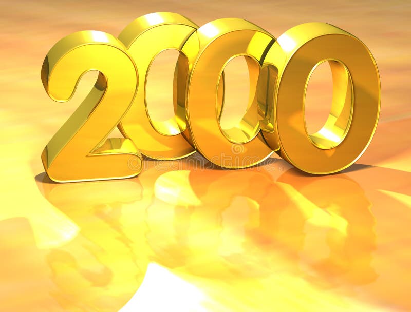 3D Gold Ranking Number 100 on White Background. Stock Illustration ...