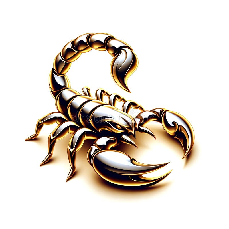 3d Gold Scorpion Logo Design Stock Image - Image of white, background ...
