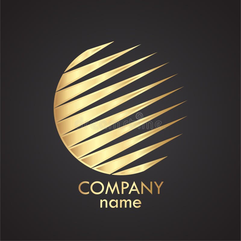 3d gold sphere design logo stock vector. Illustration of circle - 356296676