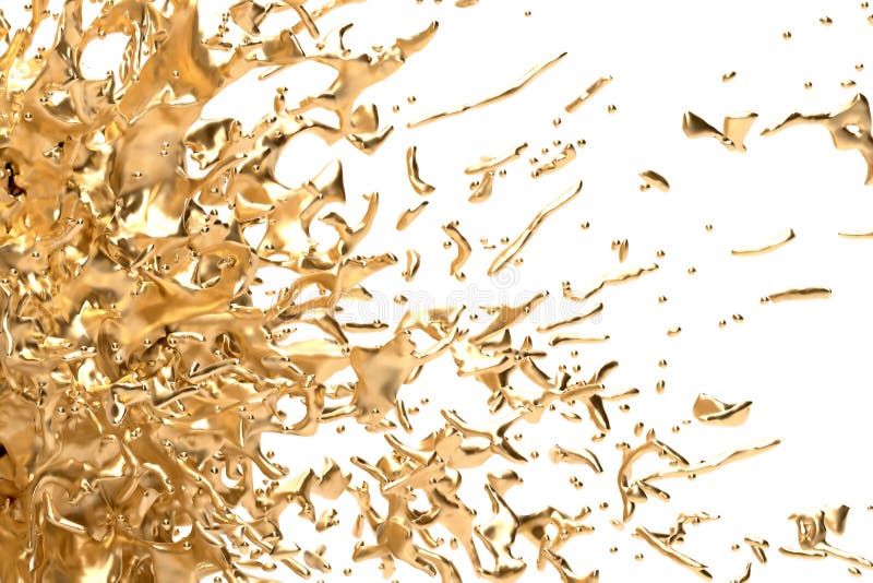 3d Render Gold Splash Paint Stock Illustrations – 321 3d Render Gold ...