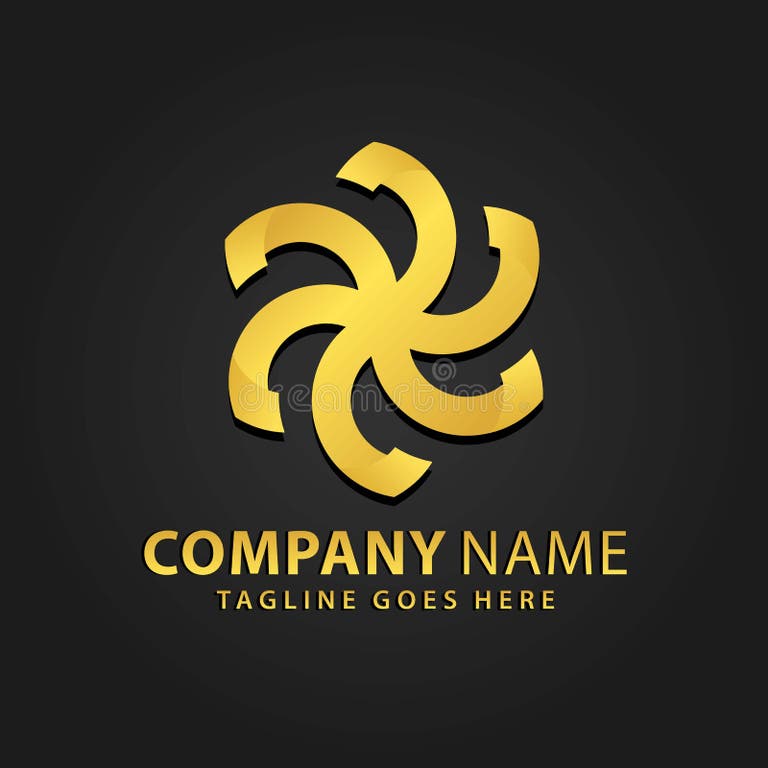 3D Gold Star Spinning Abstract Logos Design Vector Illustration Stock ...