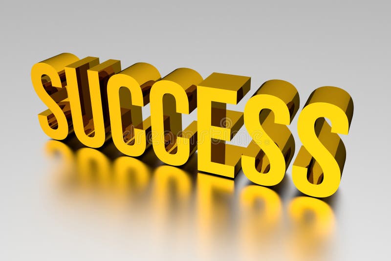 3D Gold SUCCESS stock illustration. Illustration of complete - 31632138