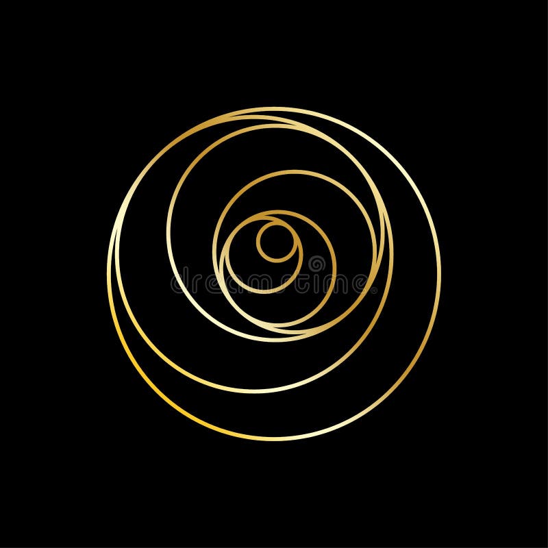 3d Gold Swirl Pattern. Abstract Golden Light Circle Effect. Vector ...