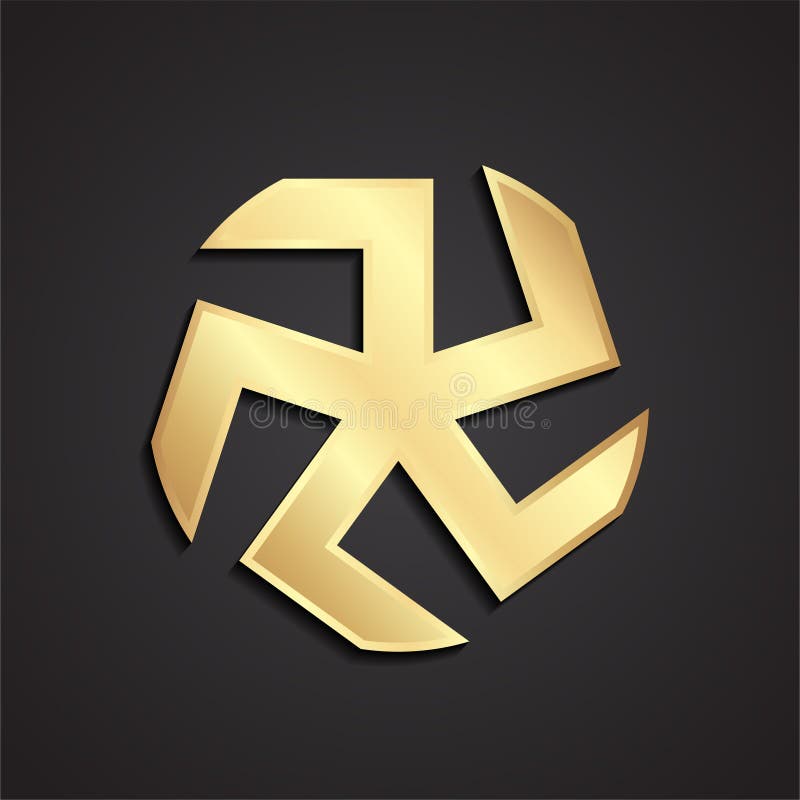 3d Gold Vortex Propeller Logo Stock Vector - Illustration of spiral ...